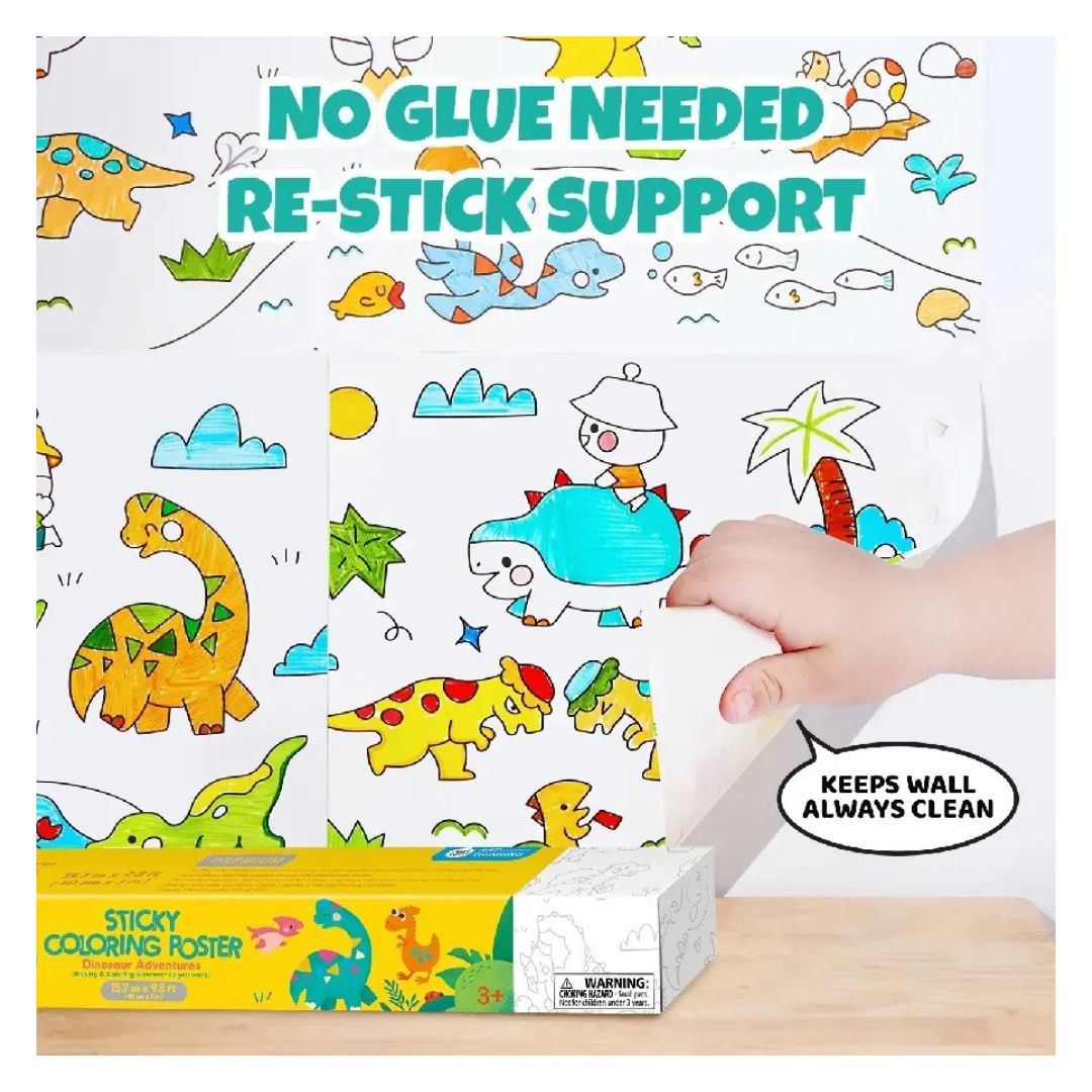 Sticky Coloring Poster Dinosaur Adventures – TheToyShoplb